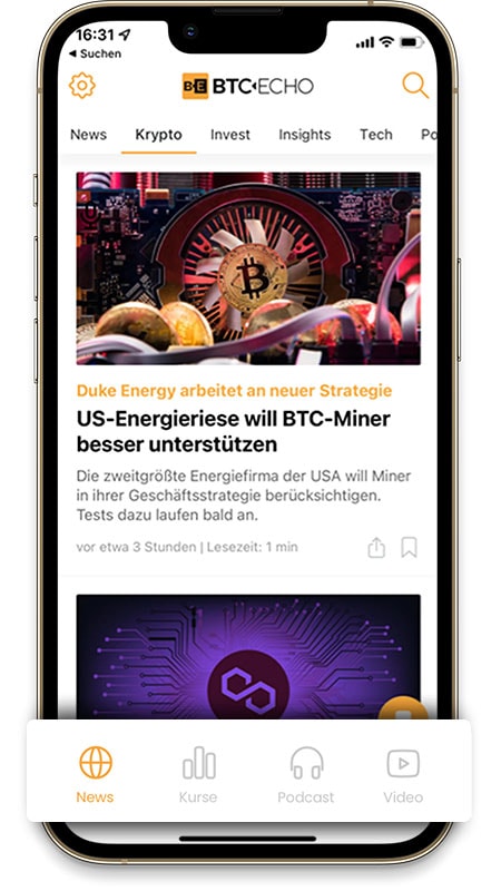 BTC-ECHO App | News, Kurse, Videos & Podcasts | BTC-ECHO