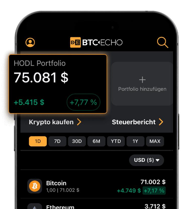 BTC-ECHO App | Krypto-Portfolio-Tracker