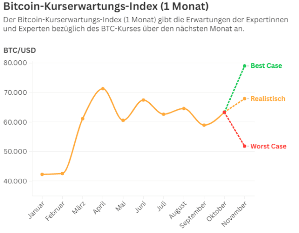 Bitcoin-Prognose: Diesen BTC-Kurs sehen Krypto-Experten nächsten Monat